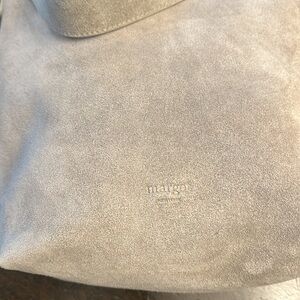 margot | Bags | New Margot Kate Bucket Bag Tote Purse Light Grey Suede ...